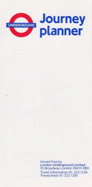 LONDON UNDERGROUND TUBE Map JUN 1987 {REF 687) VERSION WITH COPYRIGHT £ ...