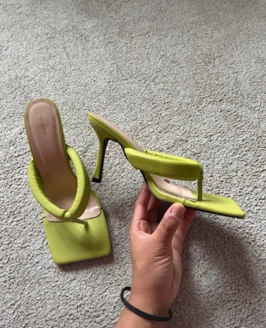 PLT LIME GREEN Toe Post Mules SIZE 6 £12.92 - PicClick UK