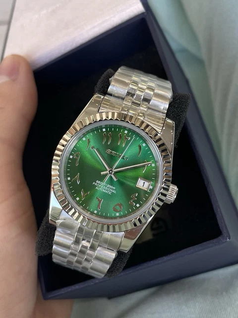 MONTRE SEIKO MOD Arabic Dial Cadran Vert Brillant EUR 210,00 - PicClick FR