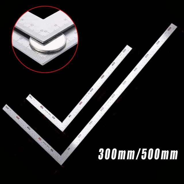 90 DEGREE SCALE Mark Right Angle Double Side Stainless Steel Square ...