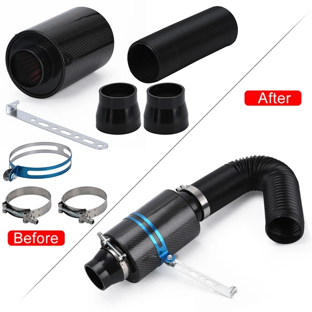 RACING AIR FILTER Box Carbon Fiber Cold Feed Induction Air Intake Kit ...