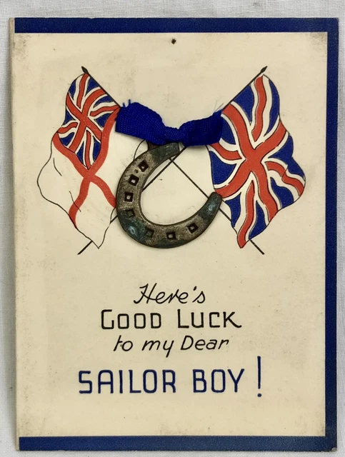 WW2 ROYAL NAVY, Sailor Boy, Good Luck Card, Sweetheart, Vintage 1940 £ ...