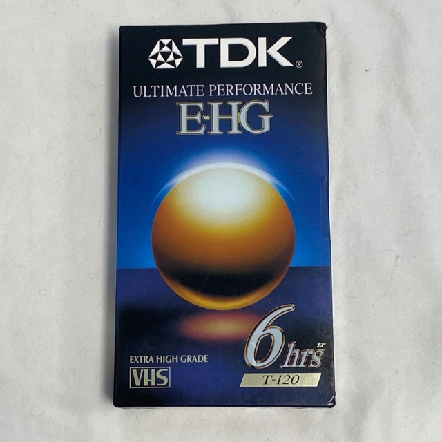 NEW TDK EHG Extra High Grade T-120 Blank VHS Tape 6hrs, Factory Sealed ...
