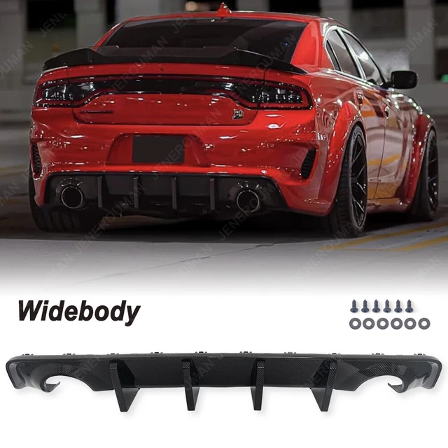CARBON FIBER LOOK Rear Bumper Diffuser Lip For 2020-2023 Dodge Charger ...