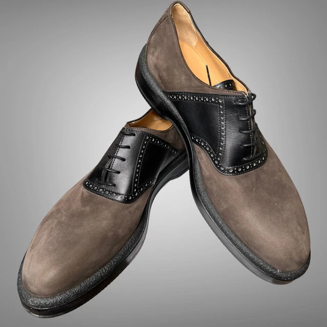 HERMES NEW MAX Chocolate Nubuck And Veal Leather Derby Shoes EU Size 44 ...