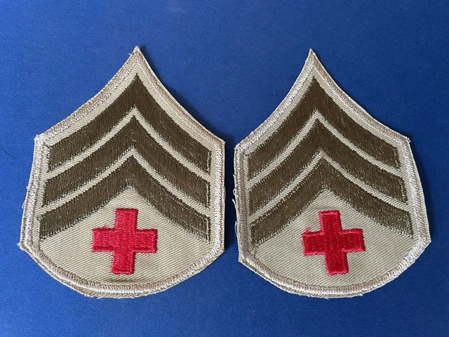 USMC? ARMY? MEDIC Red Cross Sergeant Rank Insignia Chevron Patch ...
