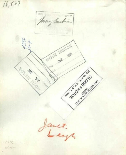 JANET LEIGH DRESSING Tony Curtis Jamie Lee child Original Stamped ... JANET LEIGH DRESSING Tony Curtis Jamie Lee child Original Stamped ...
