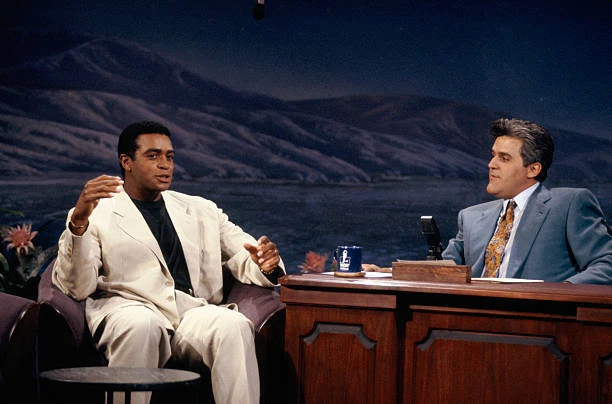 FOOTBALL PLAYER AHMAD Rashad during an interview with host Jay - 1992 ...