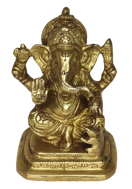 LORD GANESHA FIGURINE Statue Handmade Brass Ganesh Ganpati Vinayak ...