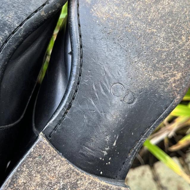 CHRISTIAN DIOR BLACK Leather 12EBM Derby Brogue Shoes Men's UK 7.5 EU ...