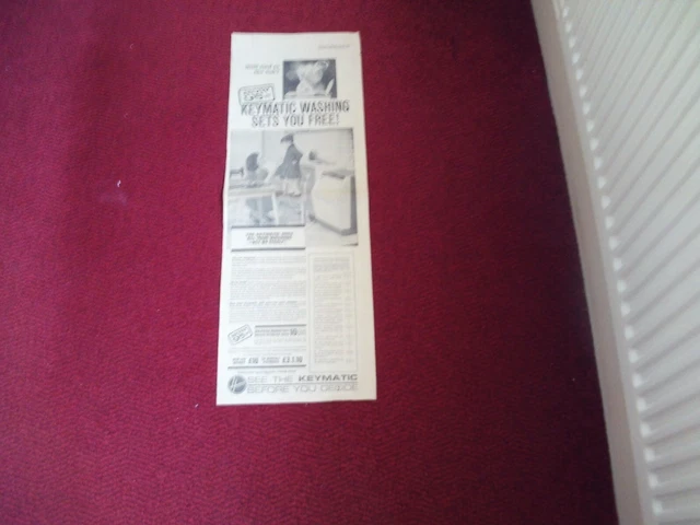 HOOVER KEYMATIC WASHING machine 1964 original magazine advertisement £ ...
