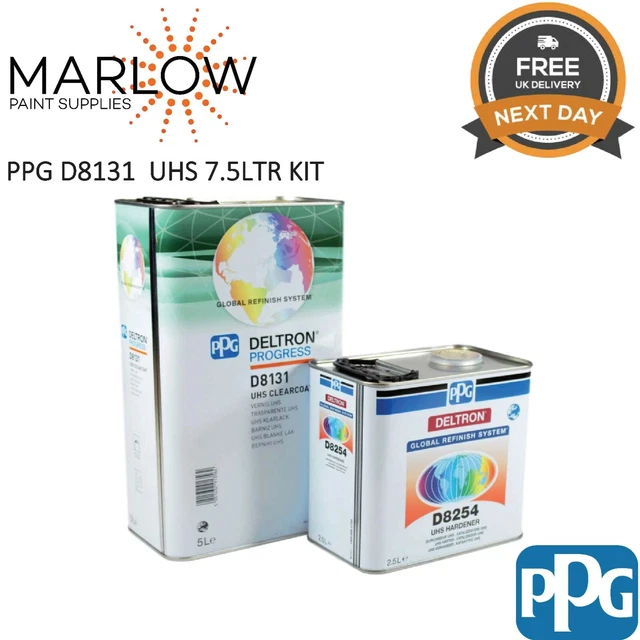 PPG DELTRON D8131 Uhs Clearcoat & D8254 Hardener Kit 7.5Ltr £263.20 - PicClick UK