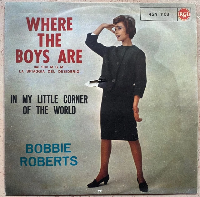 BOBBIE ROBERTS - Where The Boys Are 7" Italy 1961 RCA Neil Sedaka OST ...