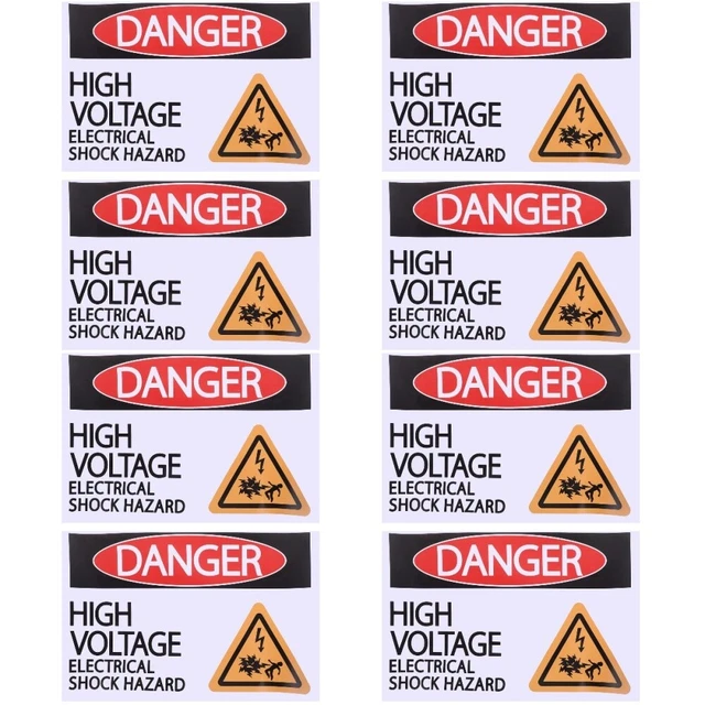 SET OF VOLTAGE Electrical Box Warning Sticker Sign The £14.99 - PicClick UK