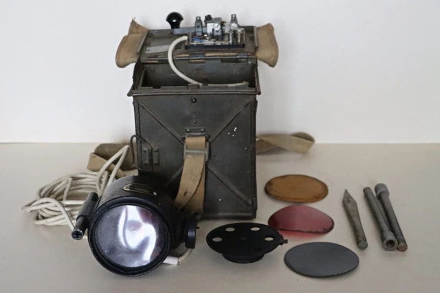WW2 BRITISH ARMY Morse Field Signal Lamp. Complete and Working. Good ...
