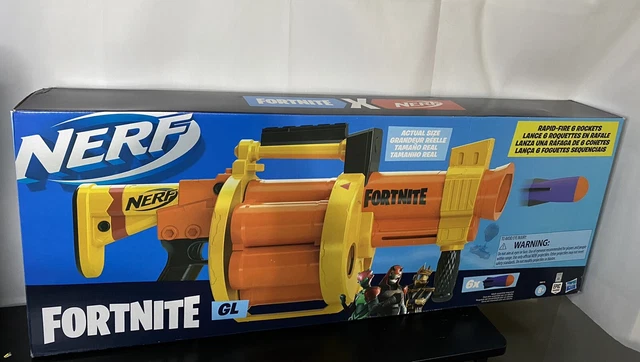 NERF FORTNITE GL Blaster, Includes 6 Official Nerf Darts, Drum and ...
