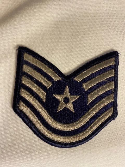 US AIR FORCE Technical Sergeant Rank Chevron Patch E-6 USAF Silver ...