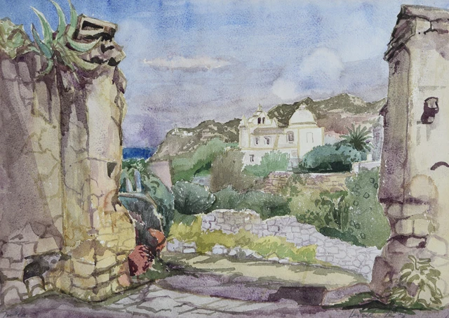 JOSEF SEIDL-SEITZ 1908-1988 München / expressiv Aquarell Ischia Forio ...