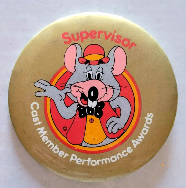 VINTAGE CHUCK E CHEESE Gold Supervisor Cast Member Performance Award 2. ...