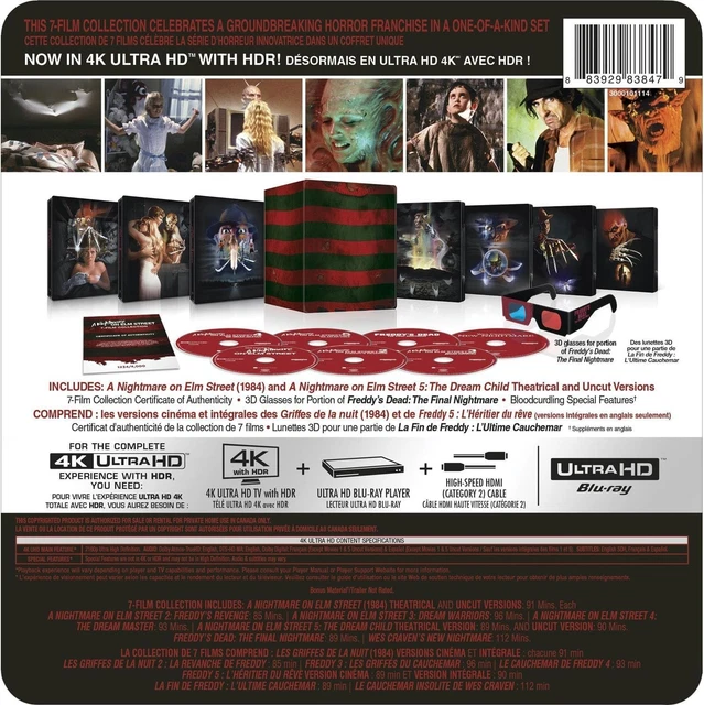 A NIGHTMARE ON Elm Street-7 Film 4K Collection SteelBooks $380.00 ...