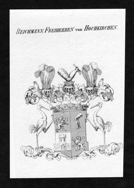 CA. 1820 REICHMANN von Hochkirchen Wappen Adel coat of arms Kupferstich ...