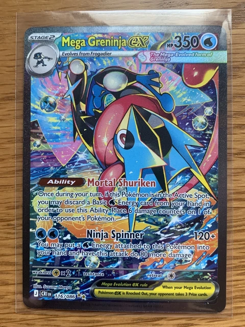 POKÉMON TCG MEGA Greninja ex 116/086 Chaos Rising Holo Chase Card SIR ...