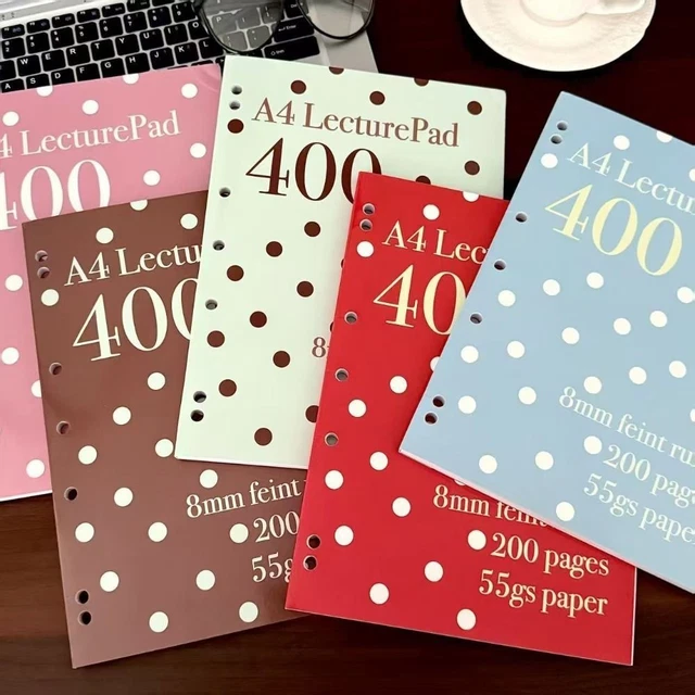 HORIZONTAL INNER PAGE A4 Notebook Polka Dot Memo Pad Notepad Back To ...