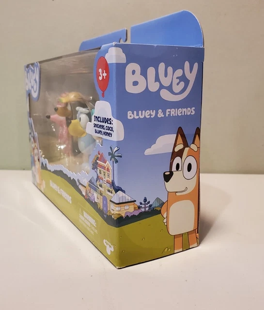BLUEY & FRIENDS Pack: Snickers, Coco, Bluey & Honey Figuren brandneu ...