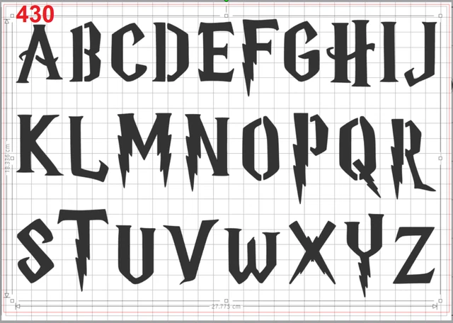 HARRY POTTER LETTERS Alphabets Stencil MYLAR A4 sheet strong reusable ...