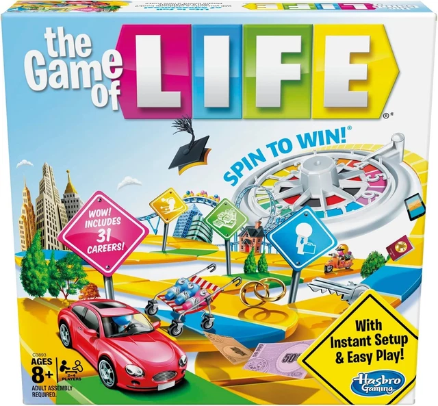 LE JEU DE La Vie 2-4 Joueurs Âge 8+ Jeu De Société Hasbro EUR 23,50 ...