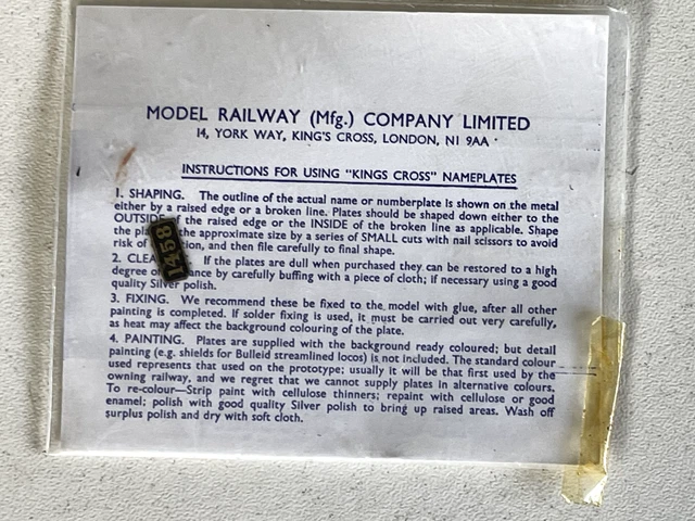 JACKSON EVANS OO Gauge - Loco Nameplate - Gwr 1458 £3.00 - PicClick UK