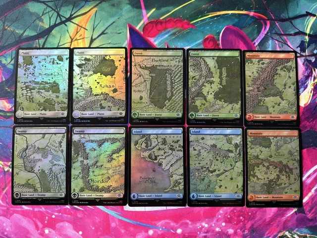 FOIL MIDDLE EARTH Map Complete Set of 10 | Lord of The Rings | Full Art ...