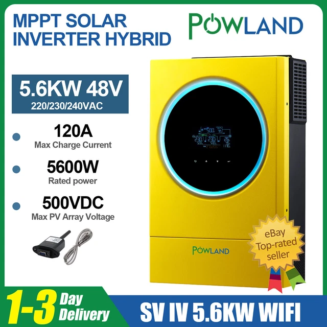 Hybrid Inverter 5600w Power Connected 230vac Mppt 120a Charger With Lcd