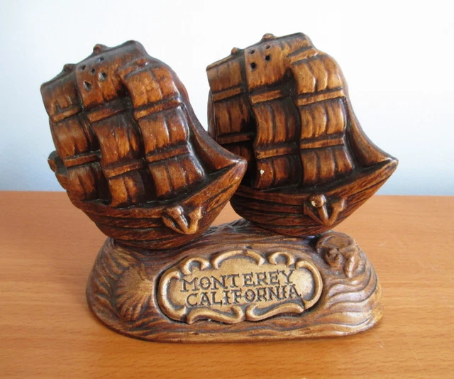 TREASURE CRAFT SALT Pepper Shakers Sailing Ships Boats Monterey ...