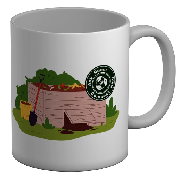 PERSONALISED COMPOST KING Gardener Farmer Mug 11oz Cup Gift White £7.99 ...