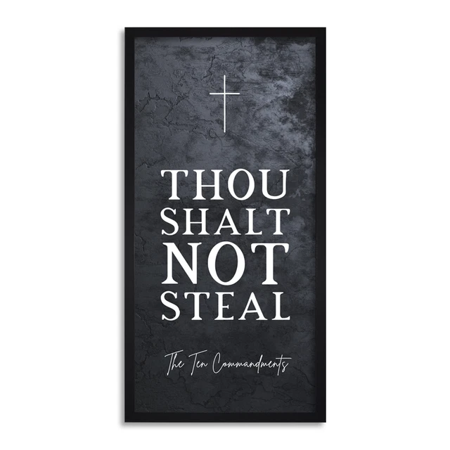 TEN COMMANDMENTS THOU Shalt Not Steal Christian Bible Verse Framed Art ...