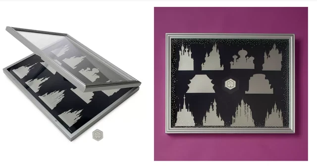 DISNEY CASTLE COLLECTION Pin Set Complete With Collector Frame And Pin ...