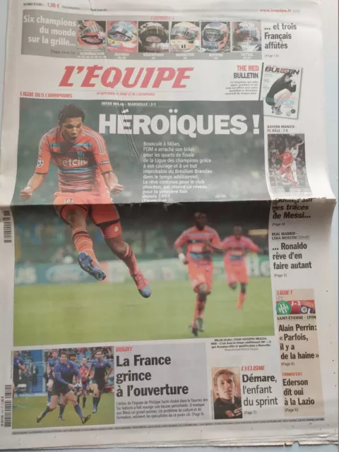 B)L'EQUIPE JOURNAL 15/03/2012; Ligue des champions; Inter Milan ... B)L'EQUIPE JOURNAL 15/03/2012; Ligue des champions; Inter Milan ...