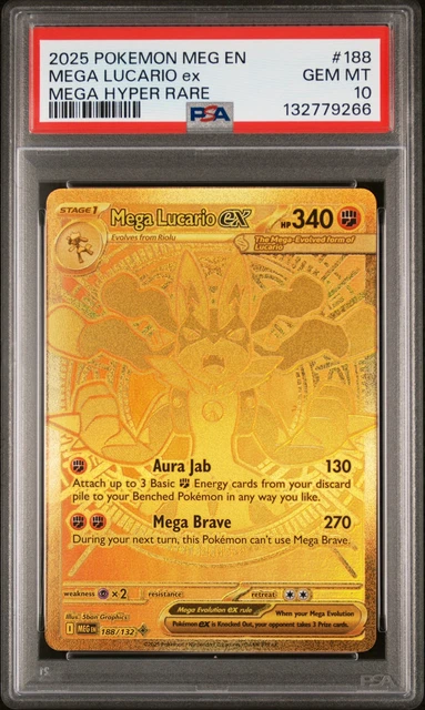 2025 POKEMON MEG En-Mega Evolution Mega Hyper Rare #188 Mega Lucario Ex ...