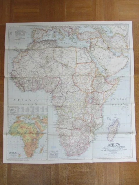 AFRICA 1950 MAP NATIONAL GEOGRAPHIC POLITICAL study HISTORY £9.03 ...