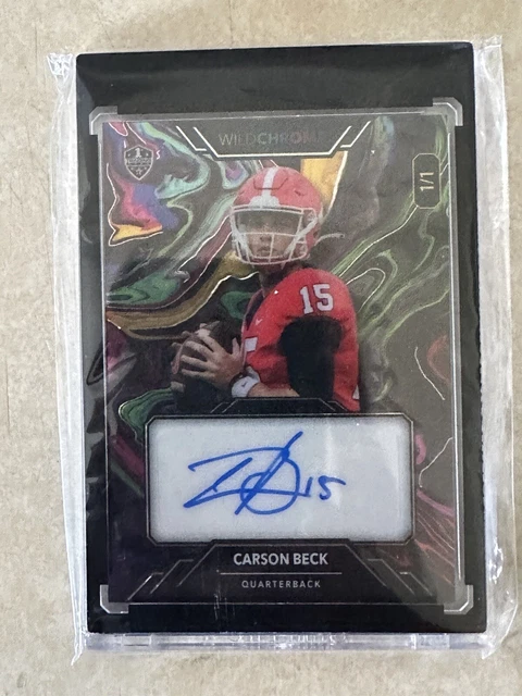 CARSON BECK 2023 Wild Card chrome sauvage 1/1 autographe EUR 132,48 ...