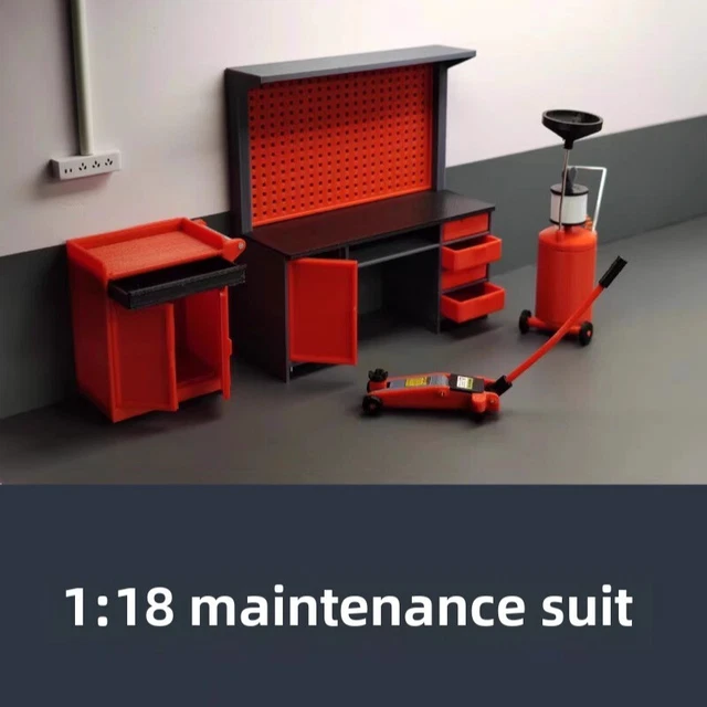 DIORAMA 1/18 CAR Garage Props Models Workshop Repair Scenes Display ...