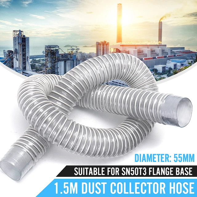 DUST COLLECTOR HOSE Flexible Tube 55mm 1.5M For All Cyclone Industrial ...