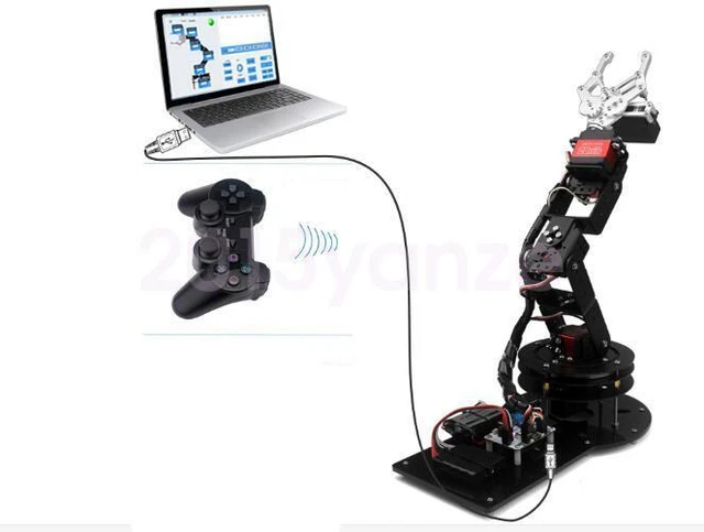 BASE ROTANTE BRACCIO robot manipolatore 6 DOF finito + servo + controller + maniglia EUR 250,00 ...