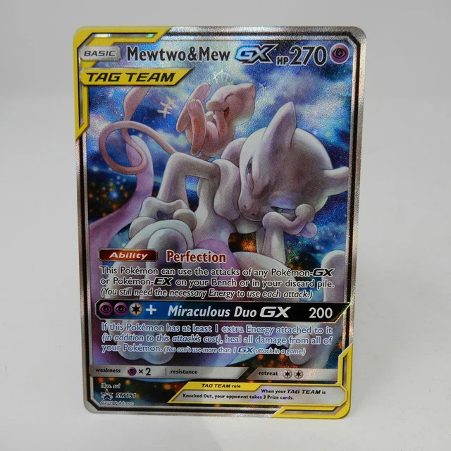 MEWTWO & MEW GX Tag Team Full Art Pokemon Card SM191 Sun & Moon Promo ...