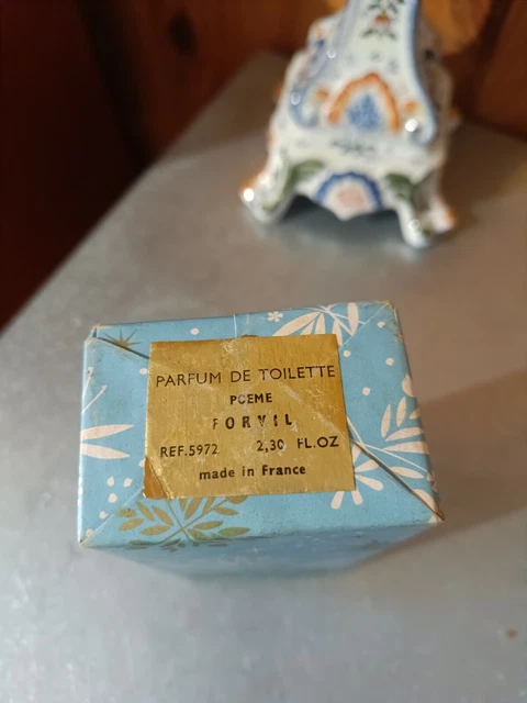 ANCIEN FLACON DE parfum toilette Poème de Forvil dans son paquet cadeau ...