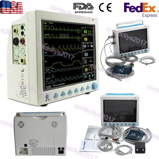 ICU PORTABLE PATIENT Monitor Vital Signs 6-Parameter CMS8000 Cardiac ...