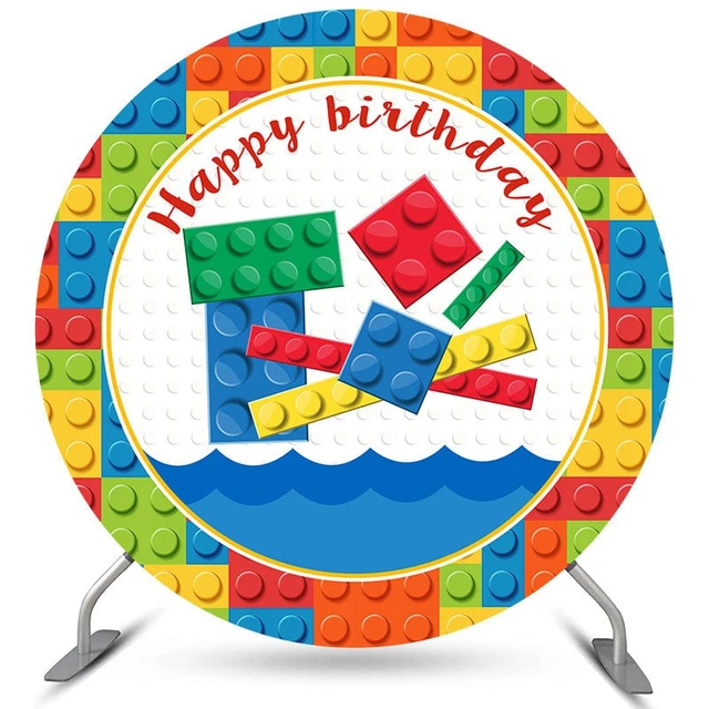 COLORFUL TOY BLOCKS Above Sea Birthday Round Backdrop $35.95 - PicClick AU