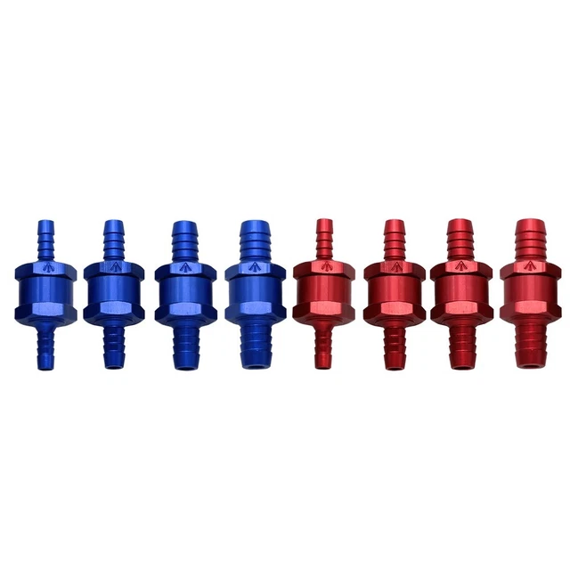 FUEL LINE CHECK Valve Stops Fuel from Returning to Tank 8mm Blue or Red ...