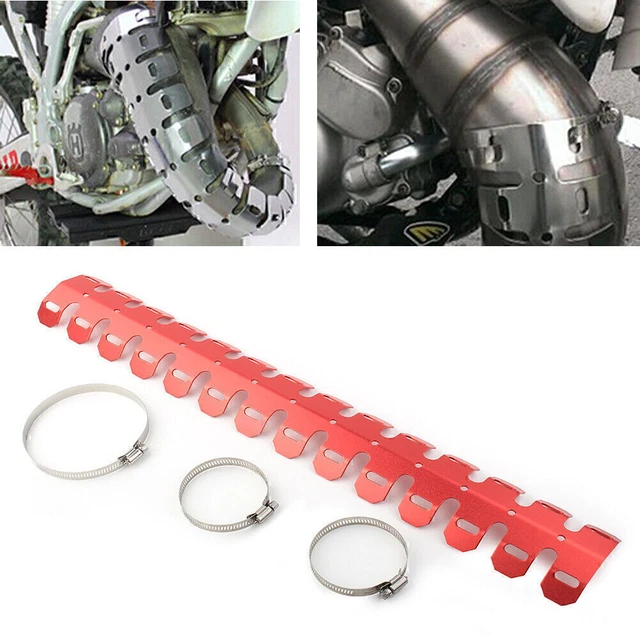 MOTOR RED EXHAUST Muffler Pipe Heat Shield Cover Heel Guard Dirt Bike ...